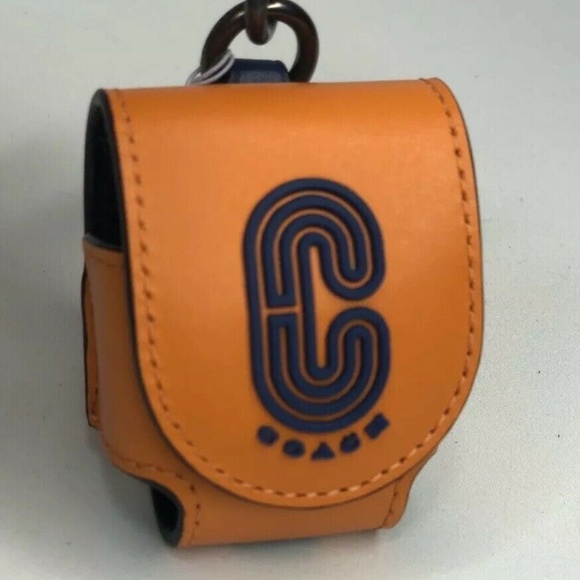 Coach | Bags | Coach Airpods Case Cover New In Orange Blue | Poshmark